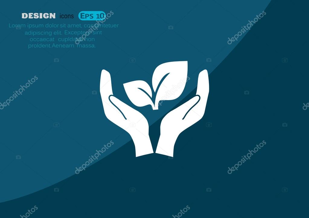 Leaves on human hands icon Stock Vector Image by ©LovArt #75609037