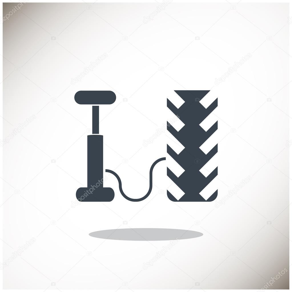 Bomba de aire y neumático icono web Vector de stock por ©LovArt 76972203