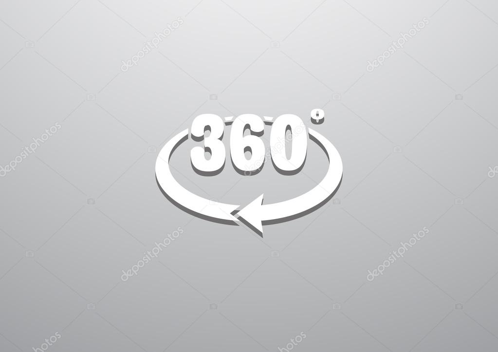 360 grados con icono de flecha redondeada Vector de stock #76973211 de ...