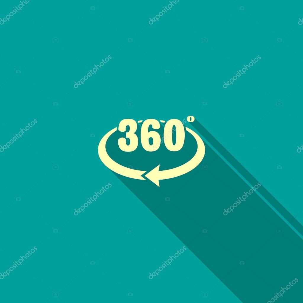 360 grados con icono de flecha redondeada Vector de stock #76977367 de ...