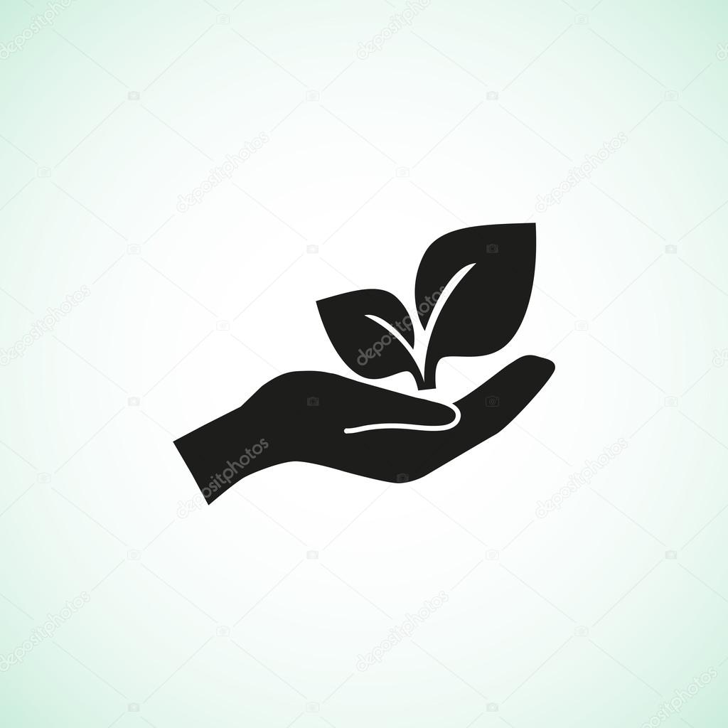 Leaves on human hand icon Stock Vector Image by ©LovArt #77557303