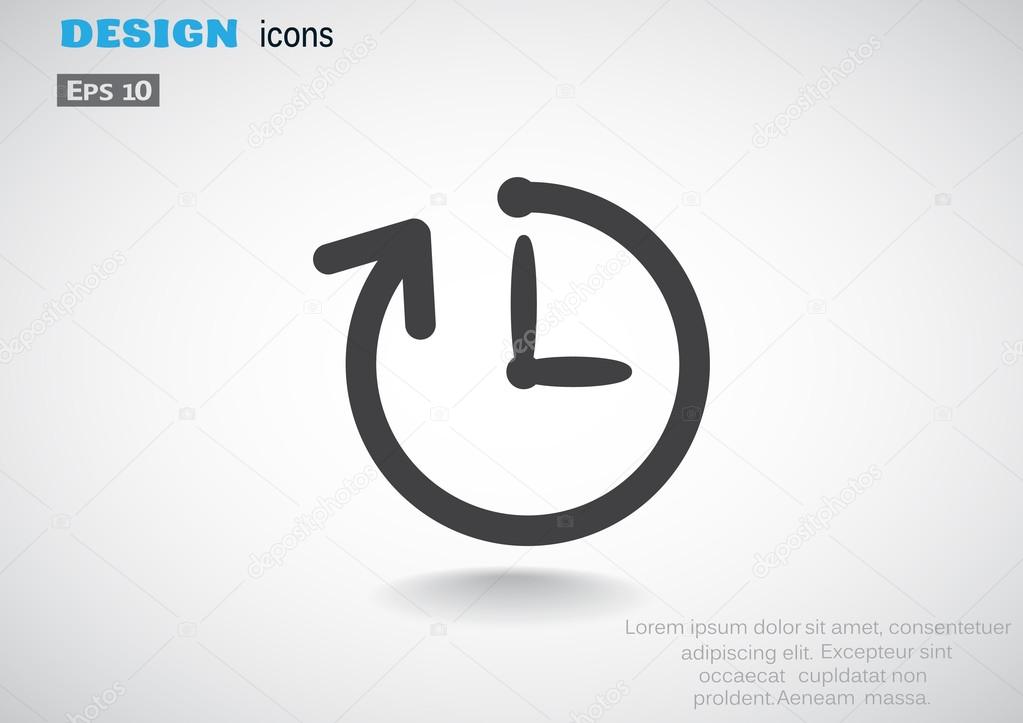 Simple clock with rounded arrow icon Stock Vector by ©LovArt 77560587