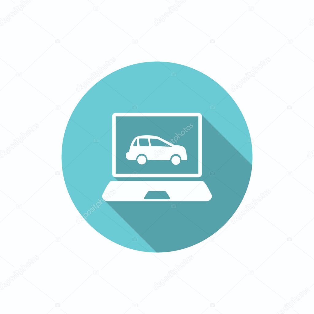 Laptop with car on screen icon Stock Vector Image by ©LovArt #78128106
