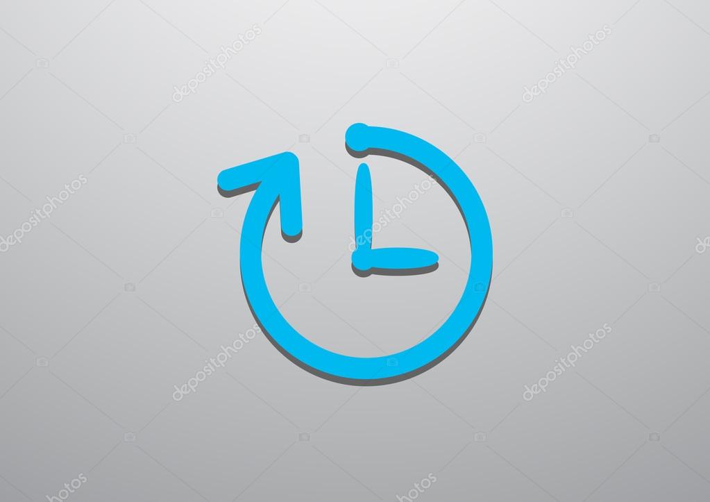 Simple clock with rounded arrow icon Stock Vector by ©LovArt 79899792