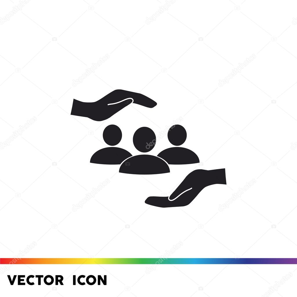 Group of people and hands icon — Stock Vector © LovArt #79901882