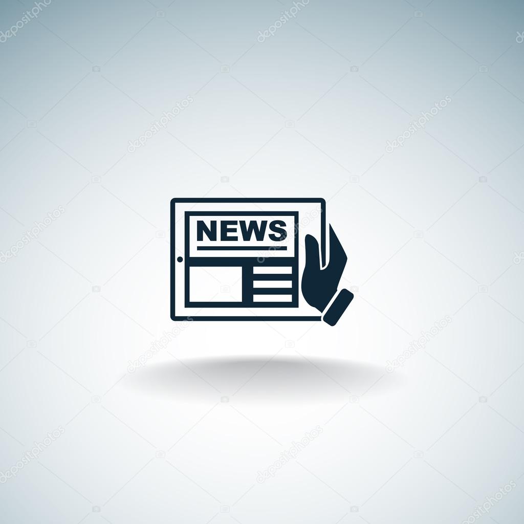 Newspaper in a hand icon Stock Vector by ©LovArt 82567606