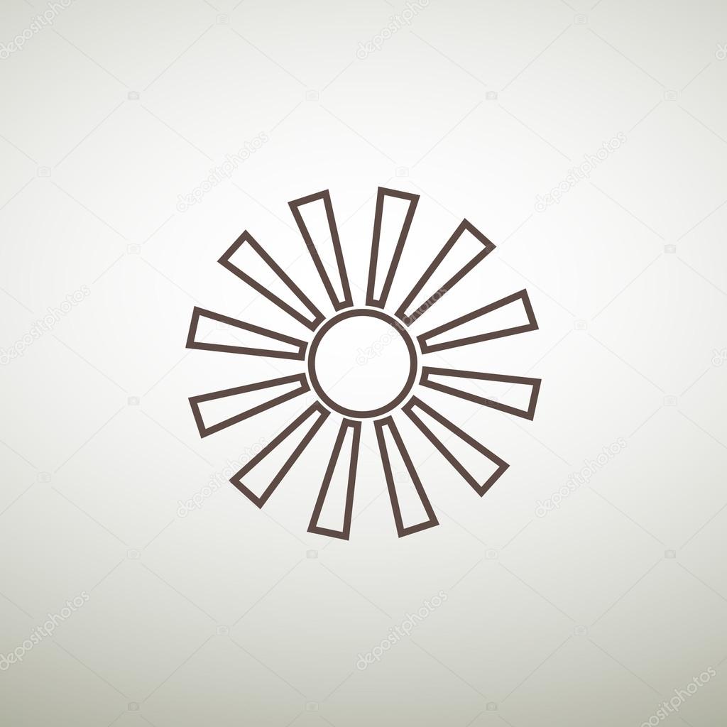 Sun with rays icon Stock Vector Image by ©LovArt #82575188