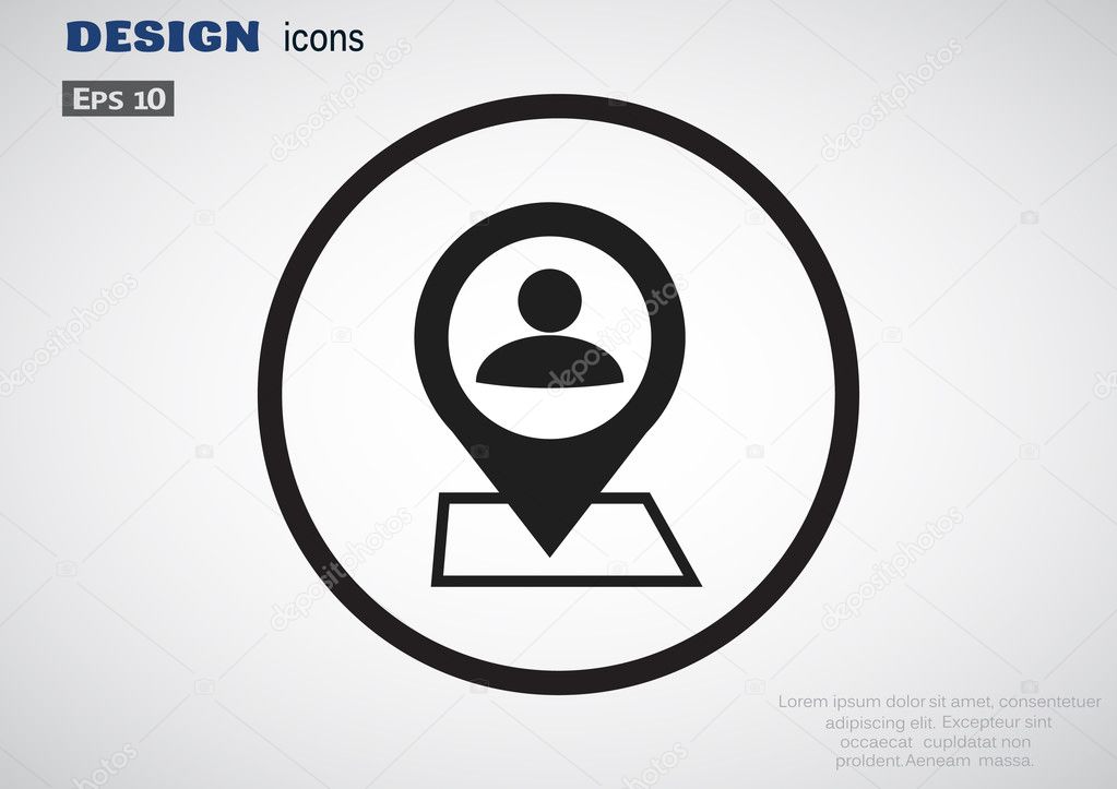 Human location pointer simple icon Stock Vector by ©LovArt 82578680
