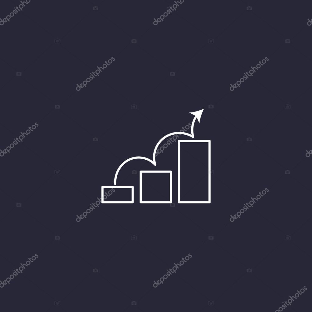 Curved arrow on graph icon Stock Vector by ©LovArt 82581804