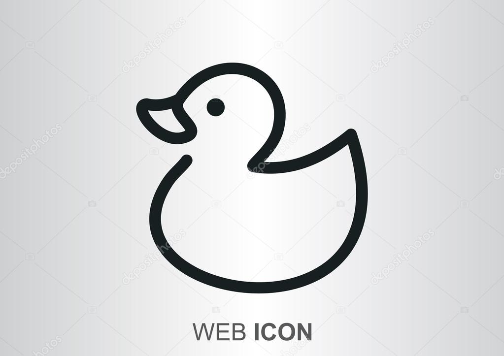 Toy duckling outline web icon Stock Vector by ©LovArt 86158580