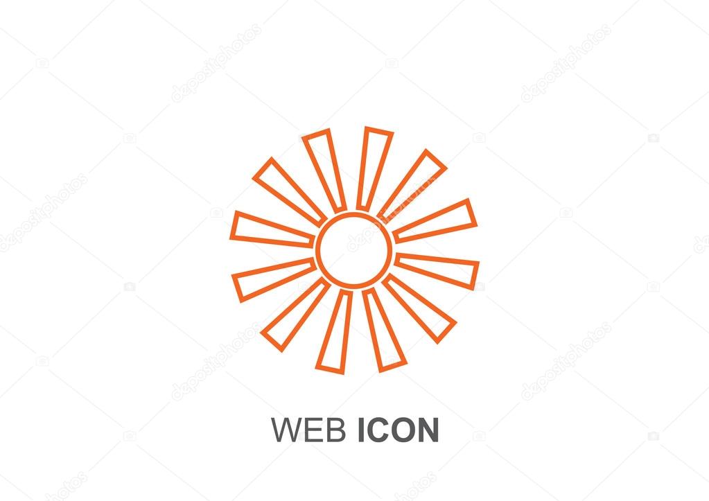 Sun with rays simple icon Stock Vector by ©LovArt 86165324