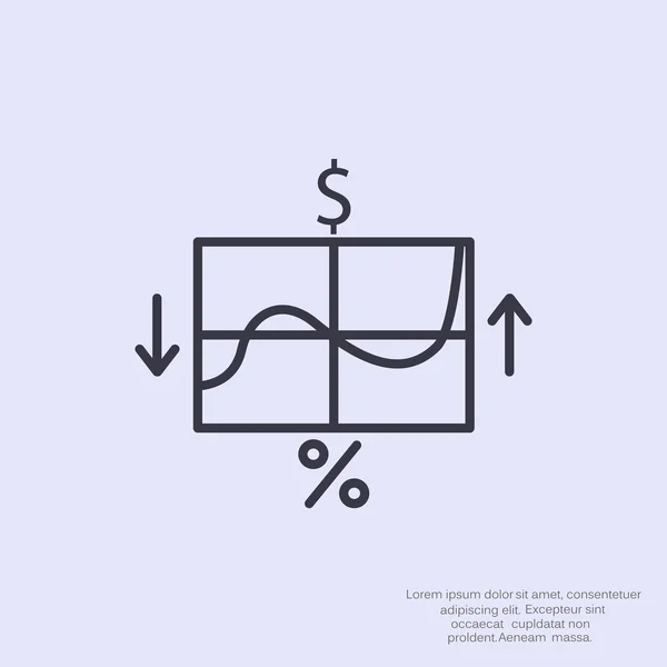 Graph with business symbols icon Stock Vector by ©LovArt 99475314