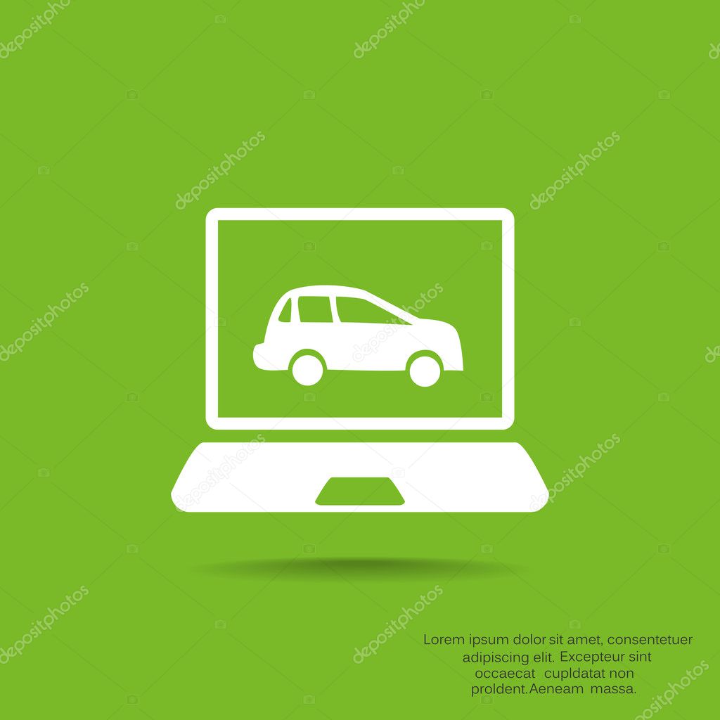 Laptop with car on screen Stock Vector by ©LovArt 88894912