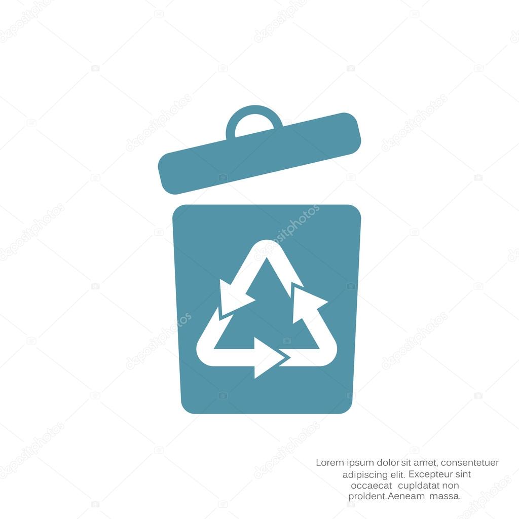 Waste recycling symbol with arrows icon, simple vector illustration ...