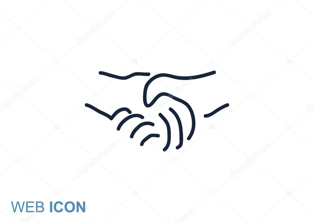 Dando la mano símbolo vector, gráfico vectorial © LovArt imagen #91980362