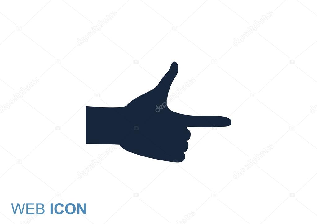 Hand pointing with straight finger, outline vector illustration Stock ...