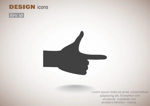 Hand pointing with straight finger, outline vector illustration Stock ...