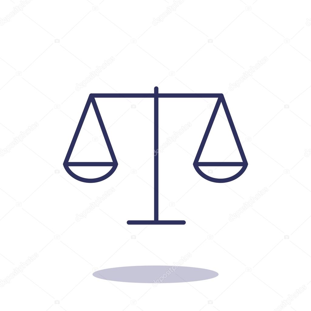 Scales of justice simple web icon, outline vector illustration — Stock ...