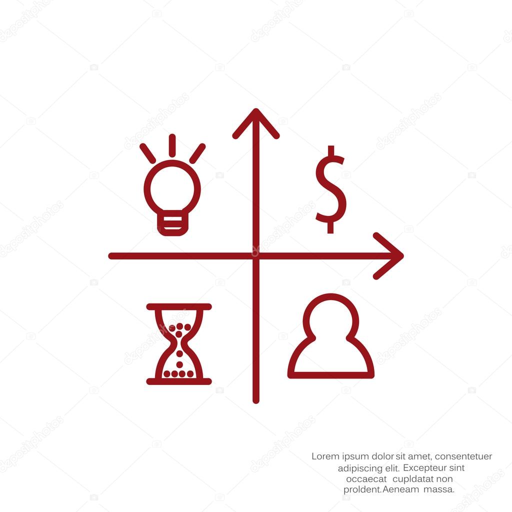 Graph with business symbols icon Stock Vector by ©LovArt 99475314