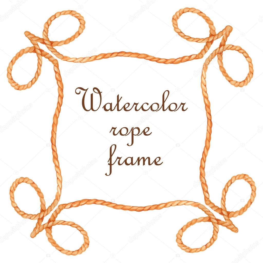 Watercolor rope frame Stock Vector Image by ©nadyakr #75096307