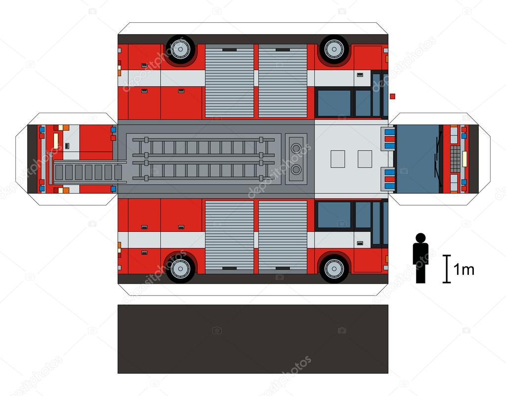 Paper model of a firetruck Stock Vector by ©martin2015 89321648