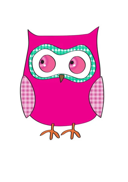 Buho rosa dibujos animados Imágenes Vectoriales, Gráfico Vectorial de ...