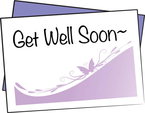 Obtener Bien Pronto Letras Plantilla Tarjeta Ilustración Vectorial ...