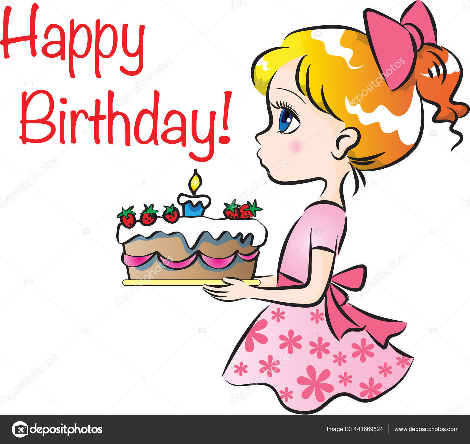 Girl Birthday Cake Clip Art