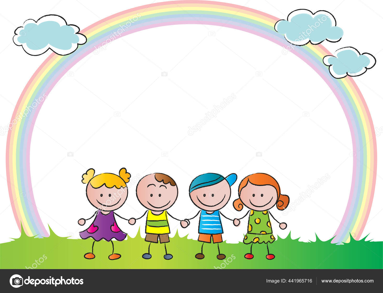 Children Colorful Rainbow Vector Stock Vector Image by ©wenpei #441965716