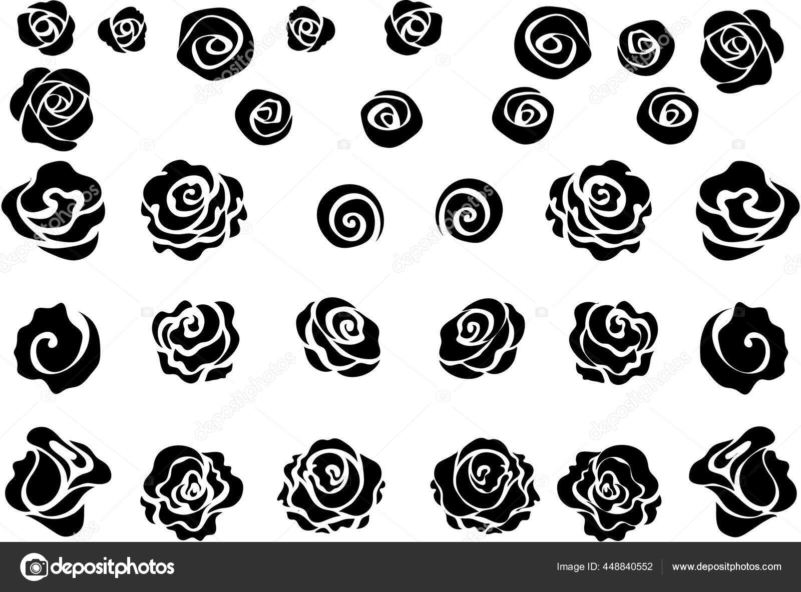 Vektor Tegning Sort Hvid Rose Baggrund Design Stock-vektor af ©wenpei ...