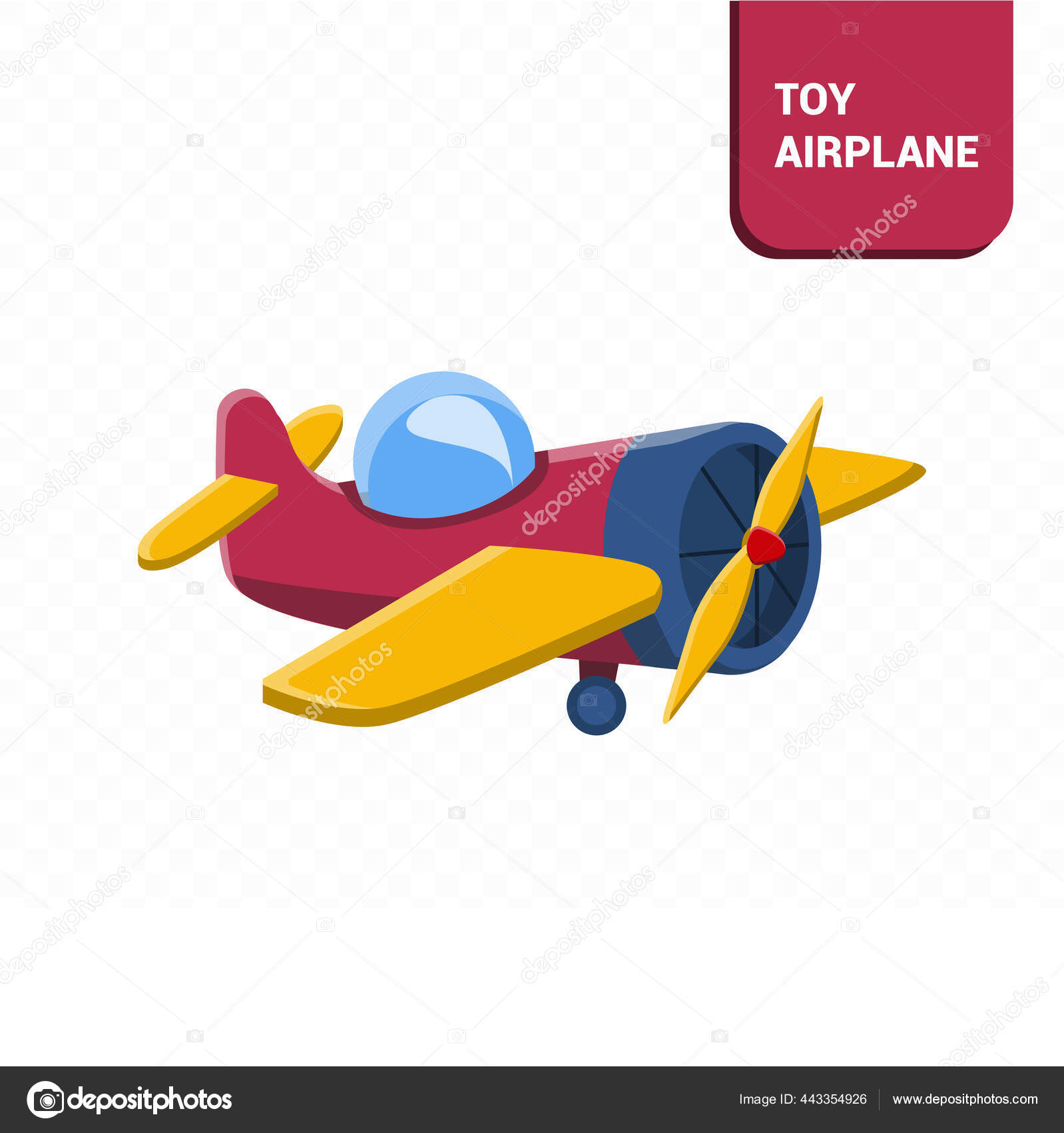 Vector Image Drawing Airplane Funny Image Toy Airplane Stock Vector by ...