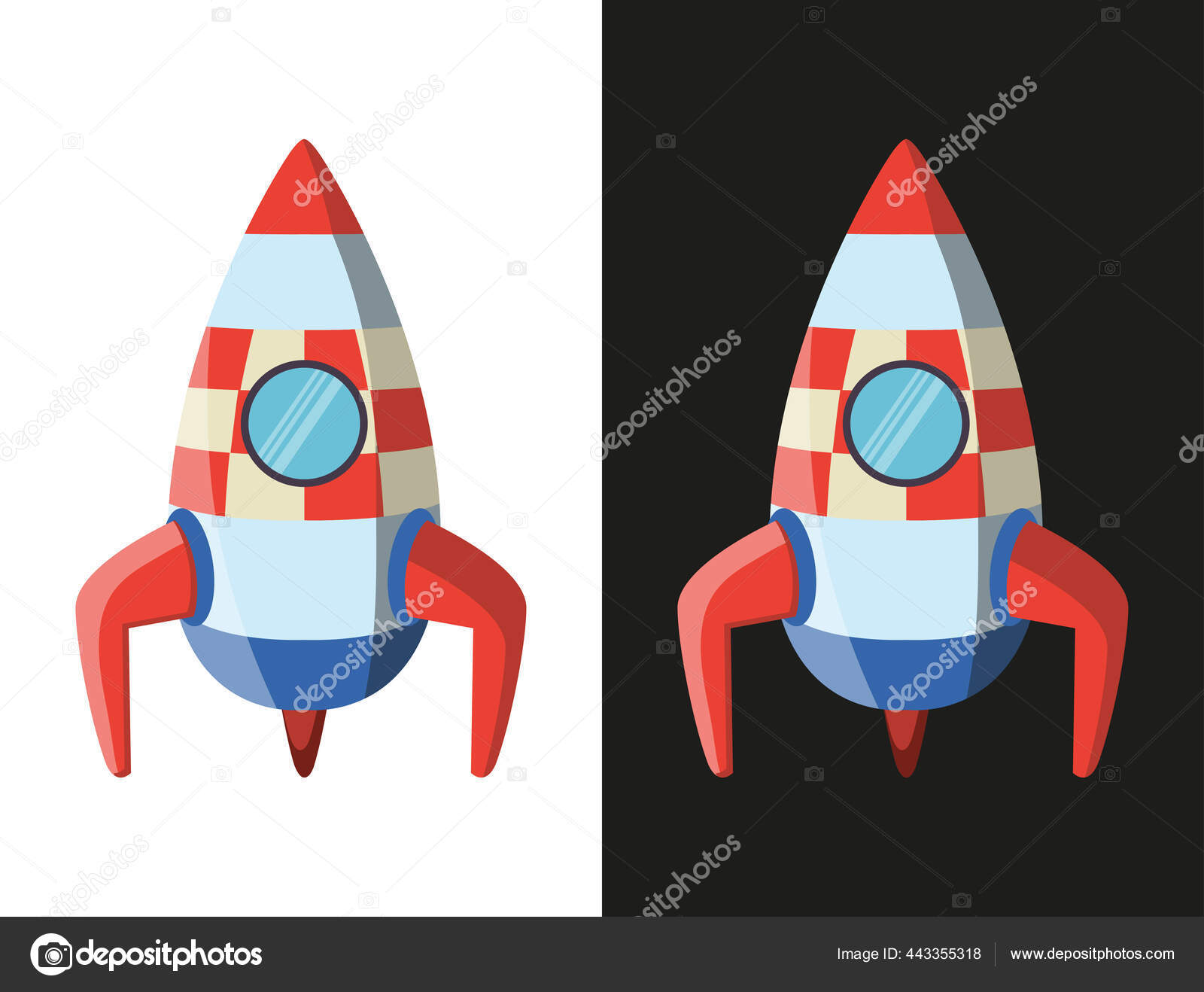 Vector Image Drawings Rocket Funny Image Rocket Stock Vector by ...