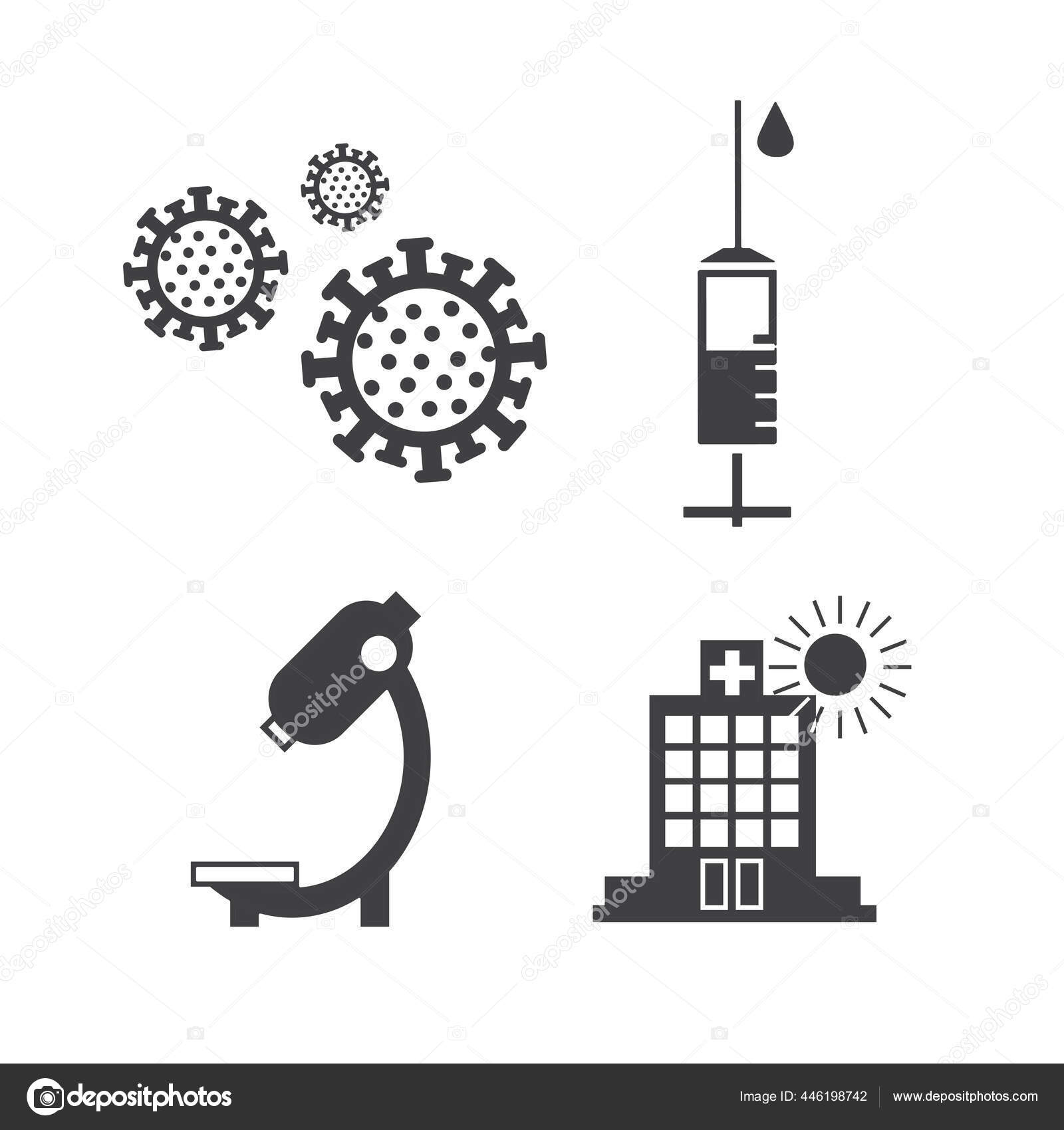 Pictogram Virus Yang Berbeda Ikon Infeksi Paru Paru Tanda Peringatan ...