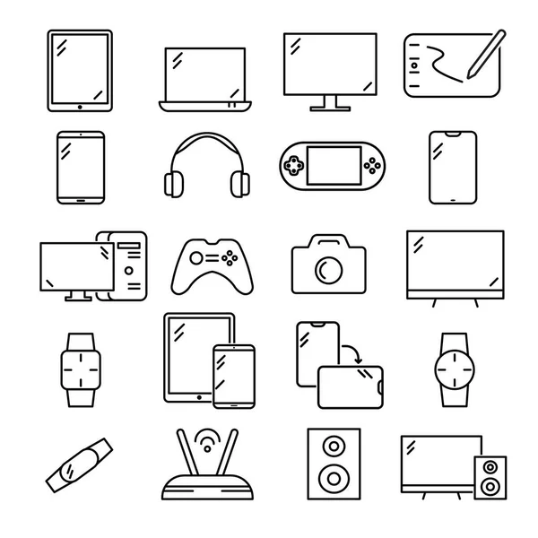 Black electronic objects icons set Stock Vector Image by ©huhulin #11964835
