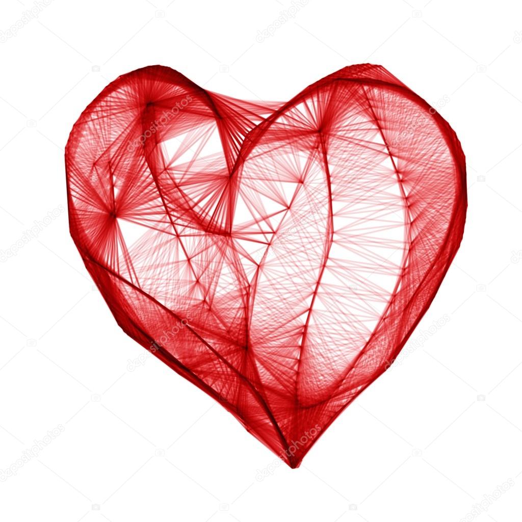 Grid heart with cube for valentine greeting card. Vector illustration ...
