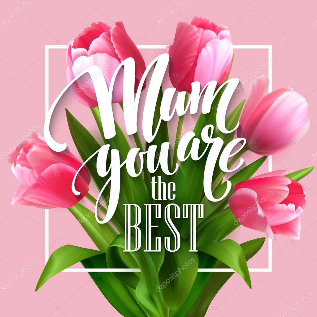 Feliz Día de las Madres. Tarjeta de felicitación del día de las madres ...