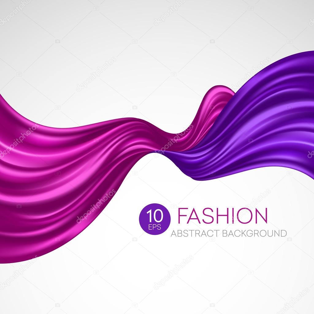 Red flying silk fabric. Fashion background. Vector illustration Stock ...