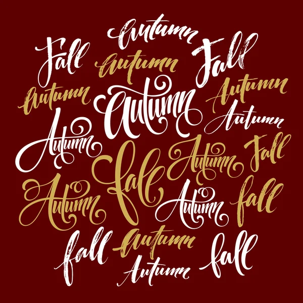 Season style lettering. Calligraphy graphic design element. Fall ...