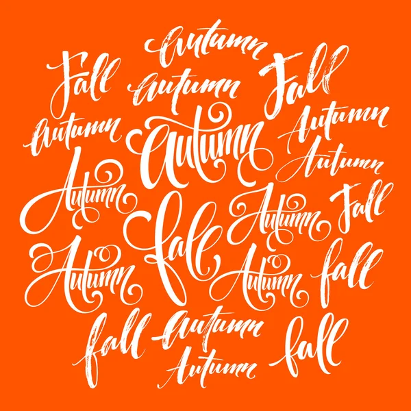 Season style lettering. Calligraphy graphic design element. Fall ...