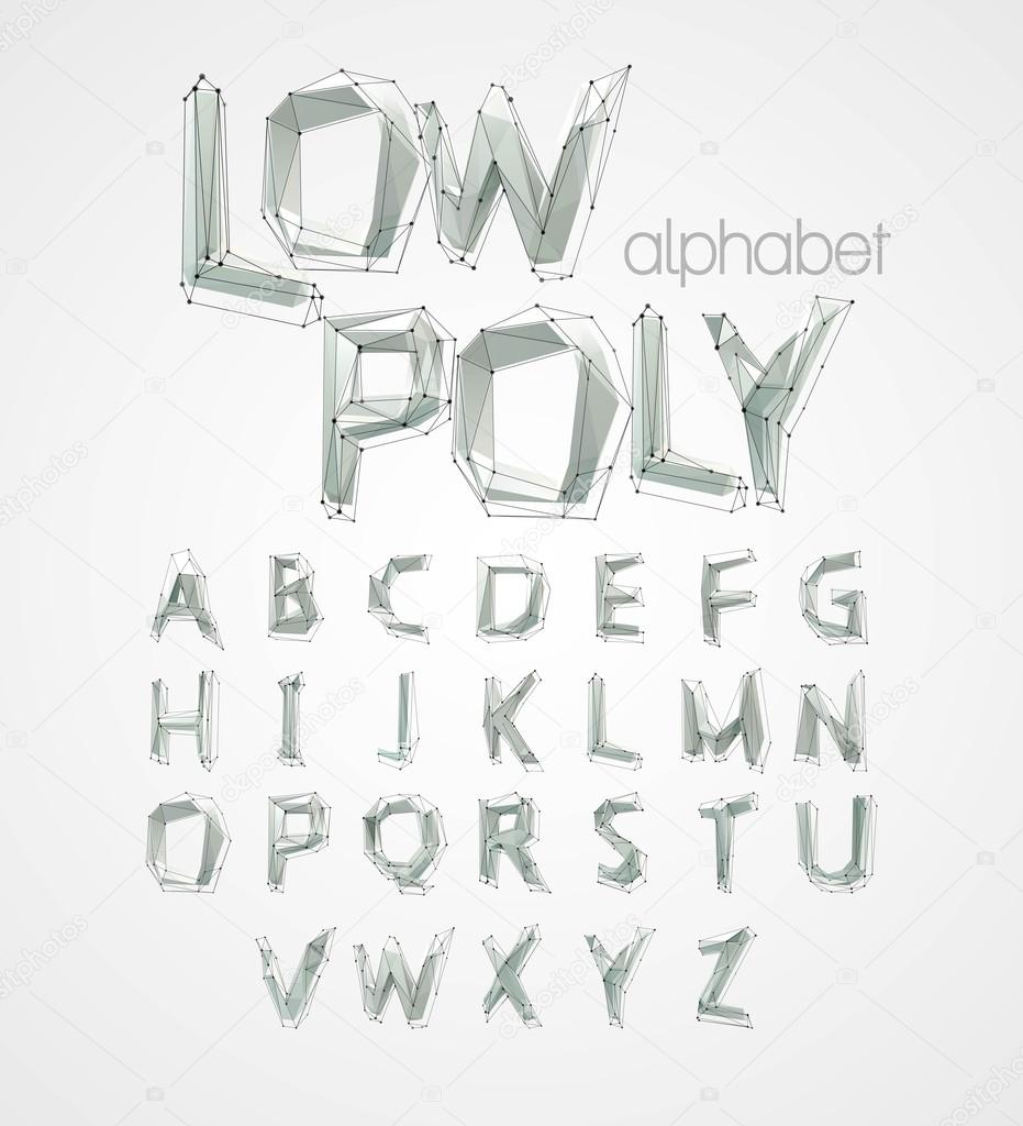 Low poly alphabet font. Vector illustration Stock Vector Image by ©Vik ...