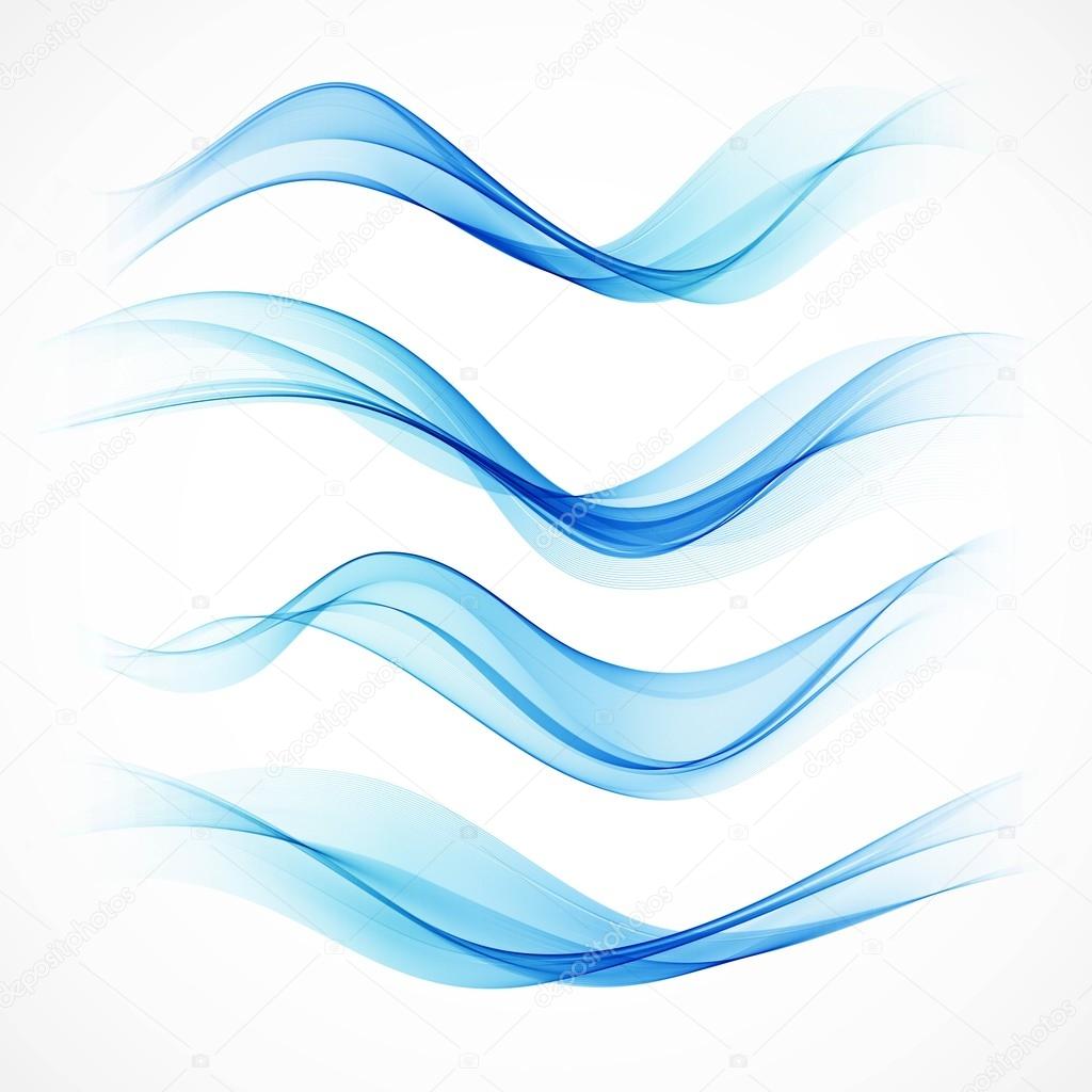 Set of abstract blue waves. Vector illustration — Stock Vector © Vik_Y ...