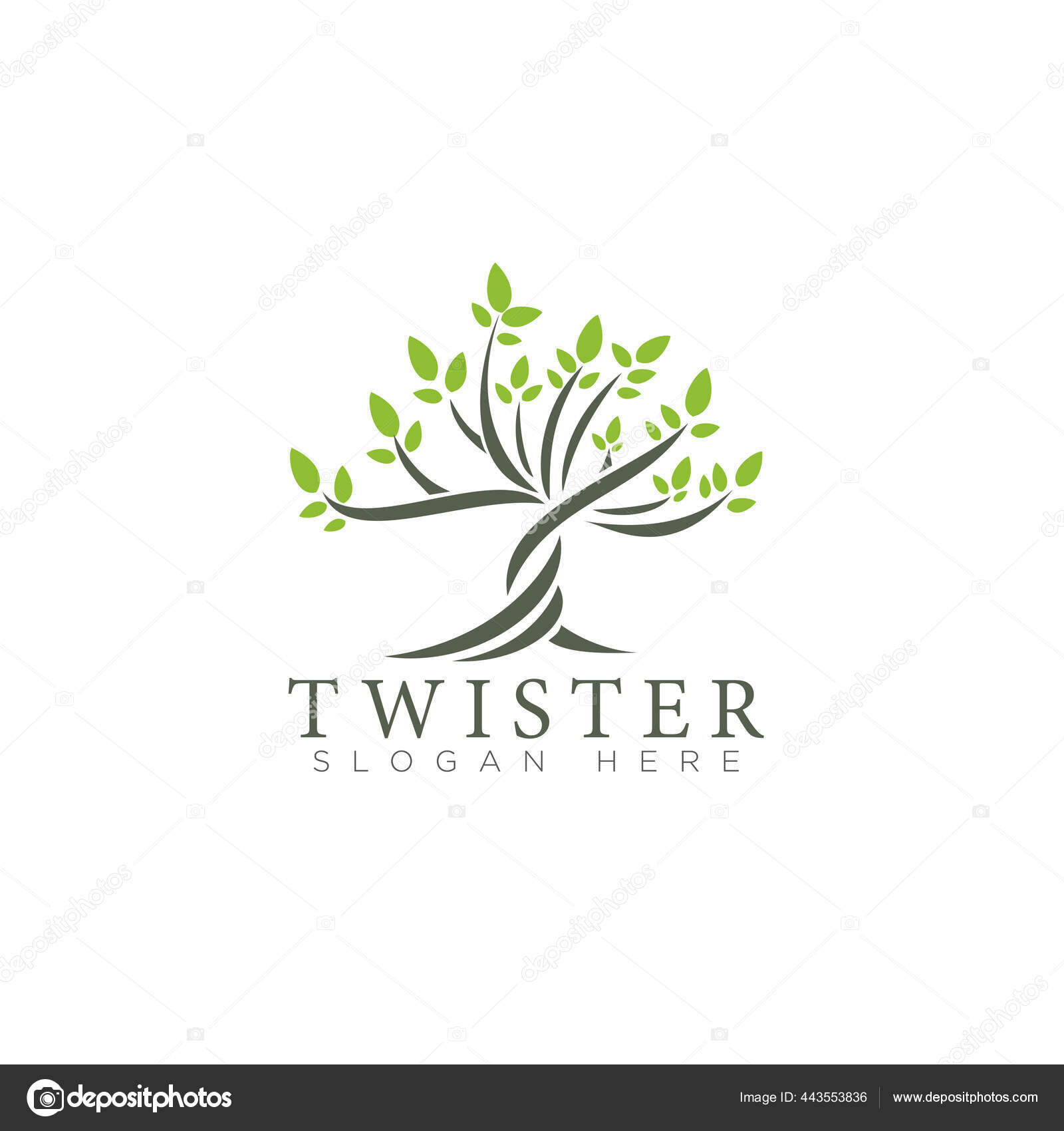 Logo Twister Twist Tree Vector Stock Vector by ©BEEYANT 443553836