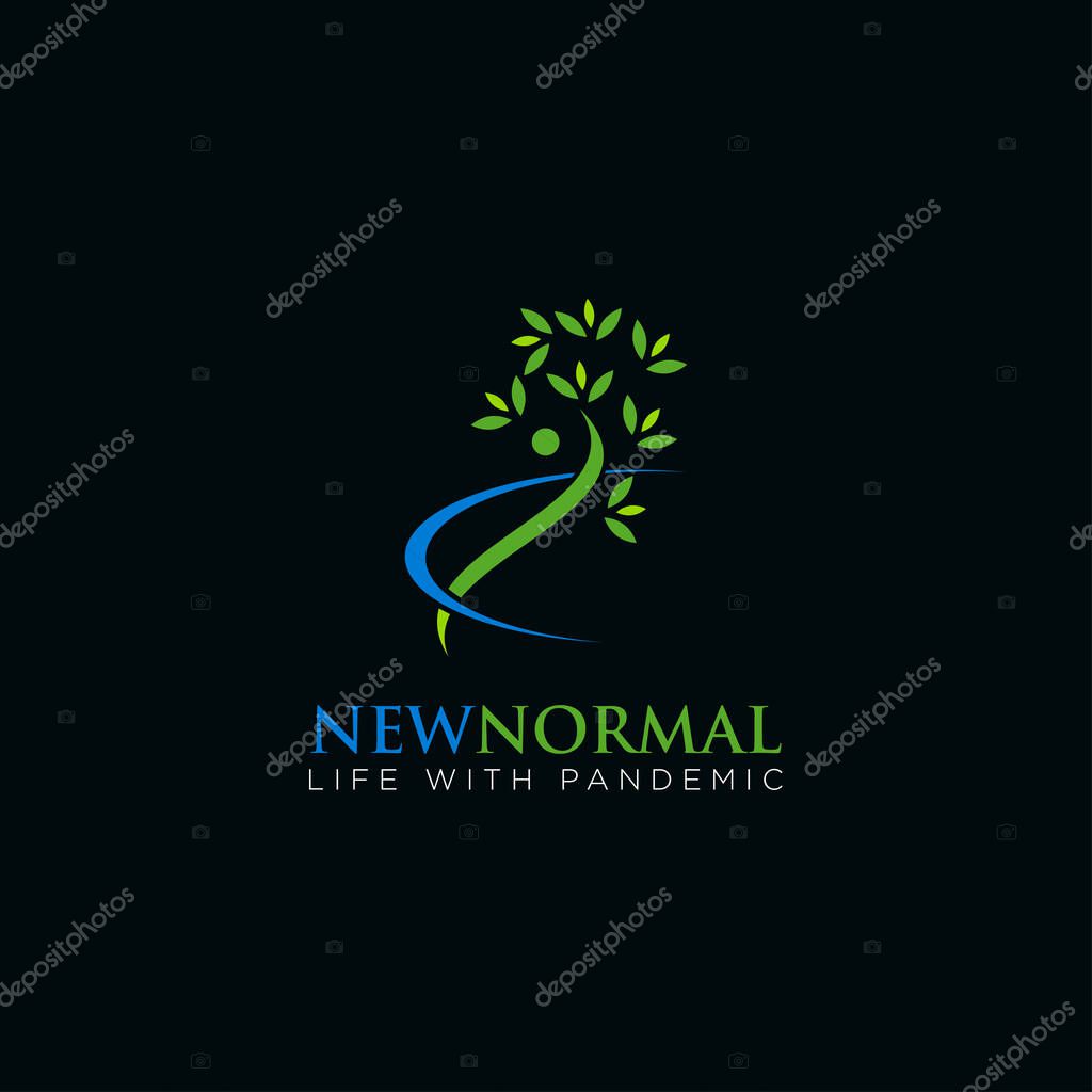nuevo logotipo normal, diseño abstracto humano y hojas vector 2024