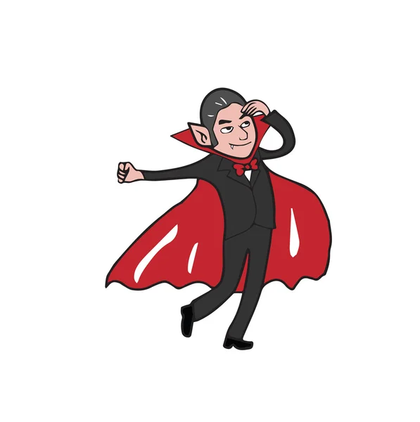 Cartoon Vampire Running Away Bats White Background Stock Vector Image ...