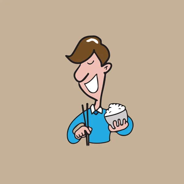 People Boy eating rice using chopsticks Stock Vector Image by ©tawesit ...