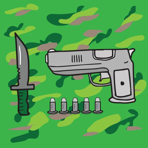 Rajz fegyver ágyú golyók — Stock Vector #46032011