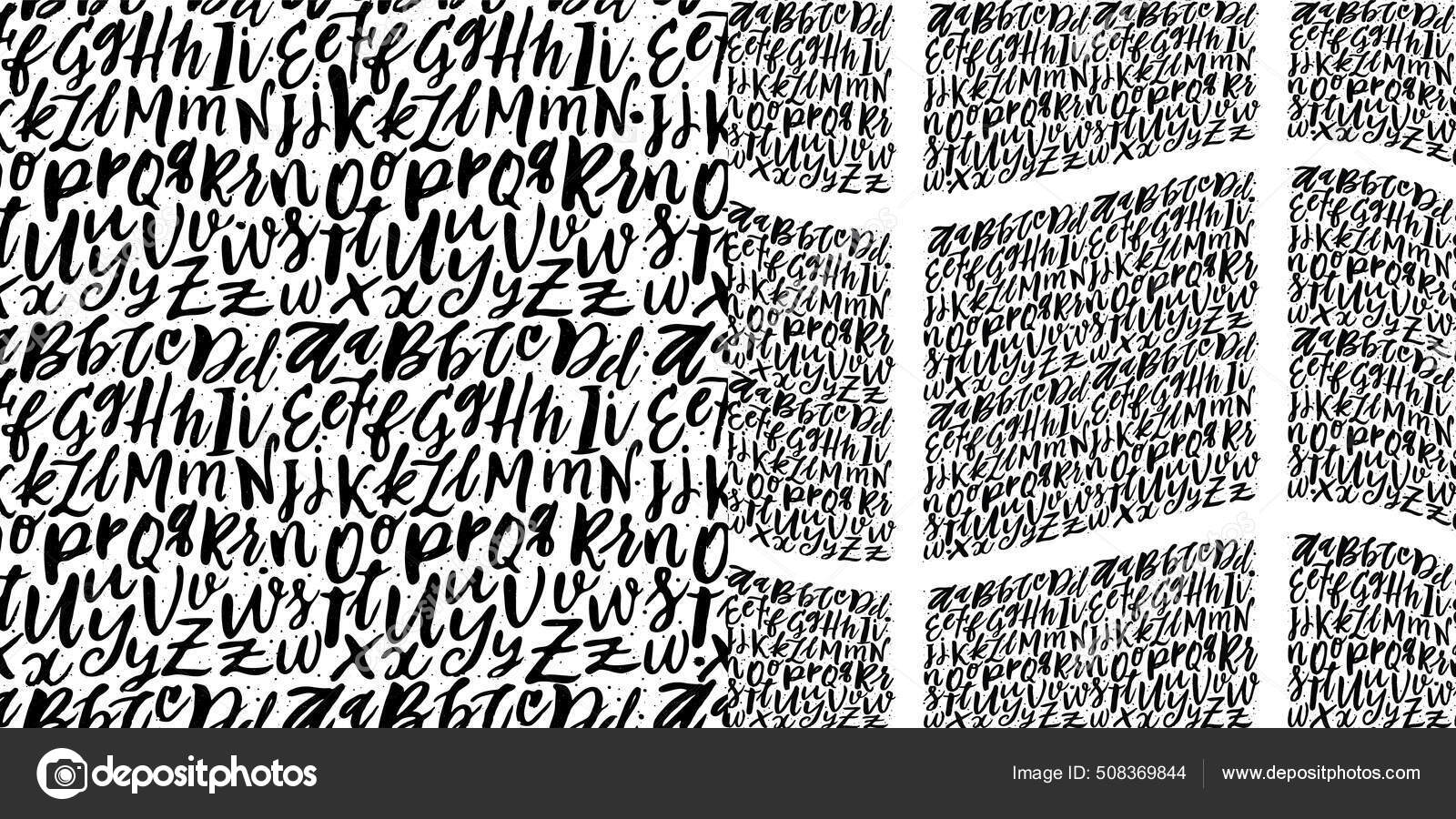 Vector Alphabet Backgrounds Typography Seamless Pattern Hand Lettering ...
