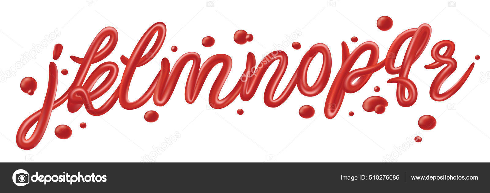 Glossy Alphabet Set Font Isolated White Background Hand Lettering ...