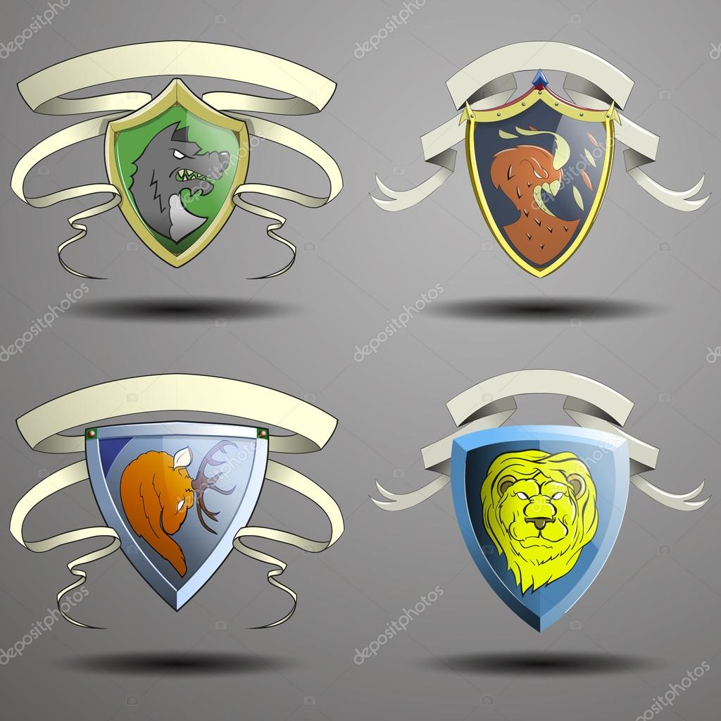 Coat of arms with animals Stock Vector Image by ©MrDeymos #65789355