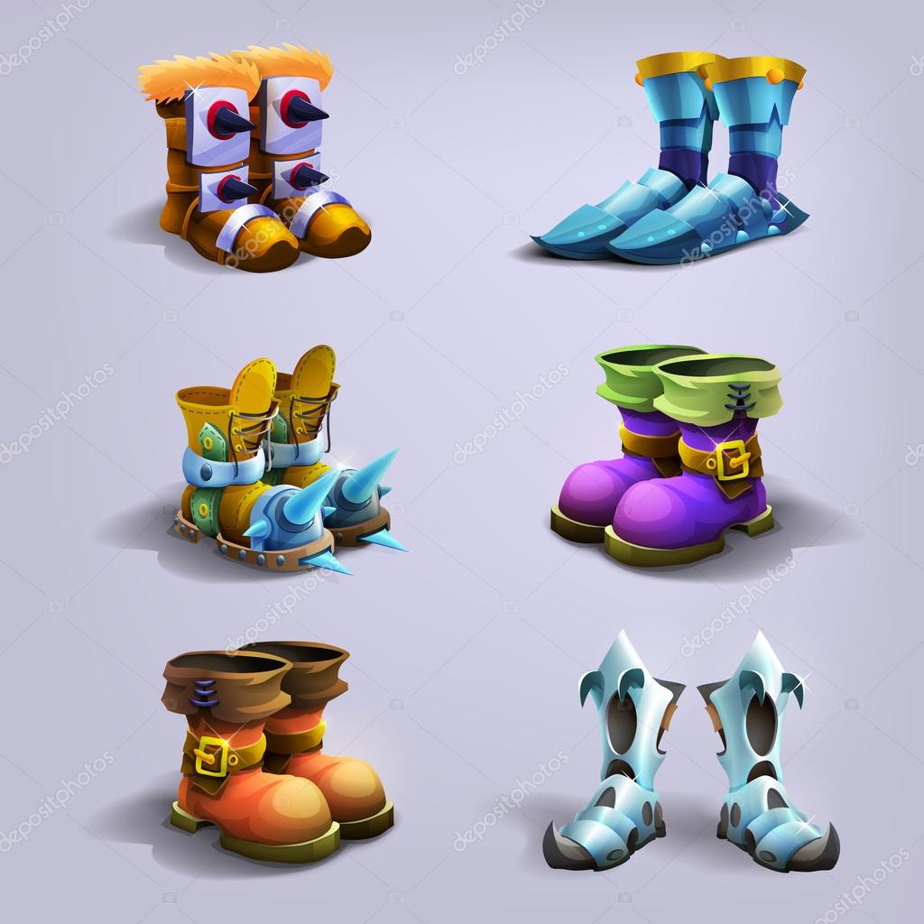 Set of cartoon boots. Stock Vector Image by ©MrDeymos #78414444
